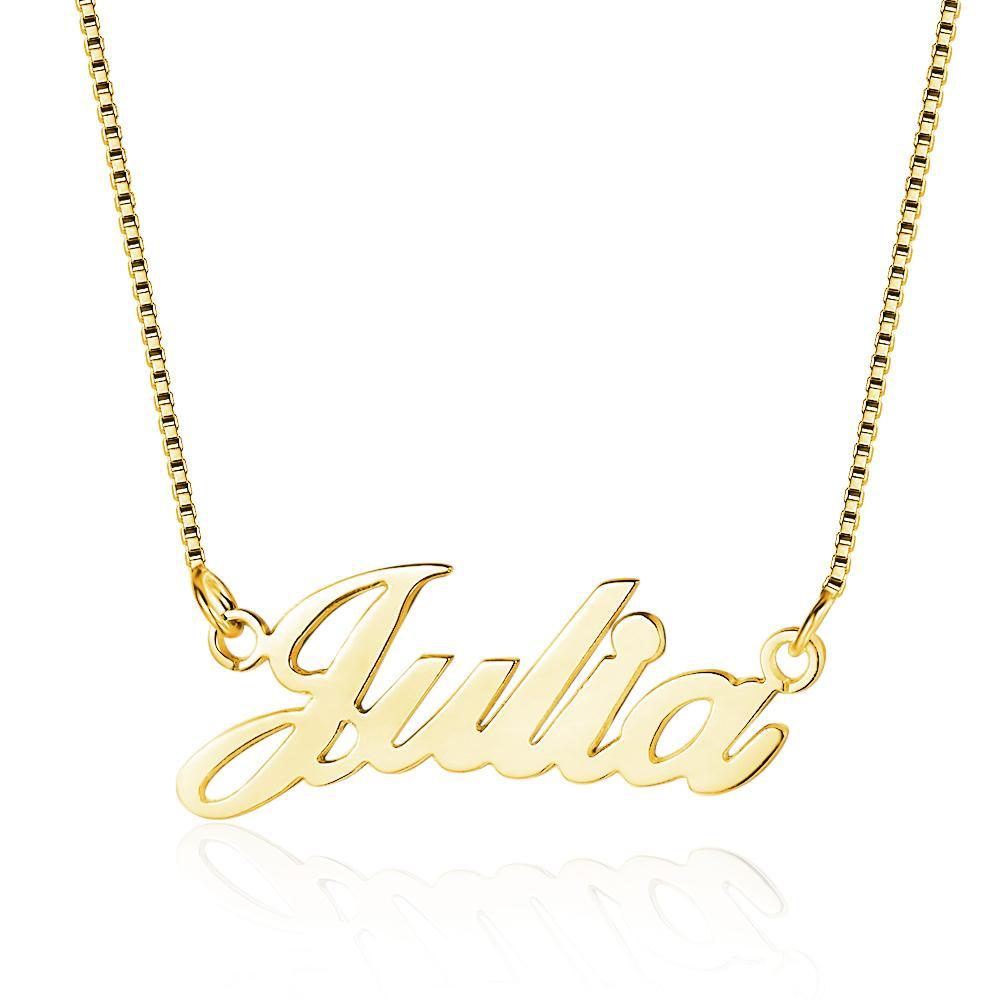 Box Chain Custom Name Necklace -Custom any Date or Name on this name n ...