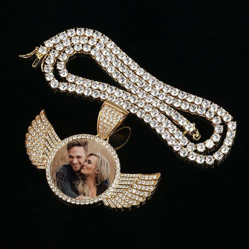 Custom Angel Wing Necklace-Best Gifts For Men- Necklace With Picture I ...