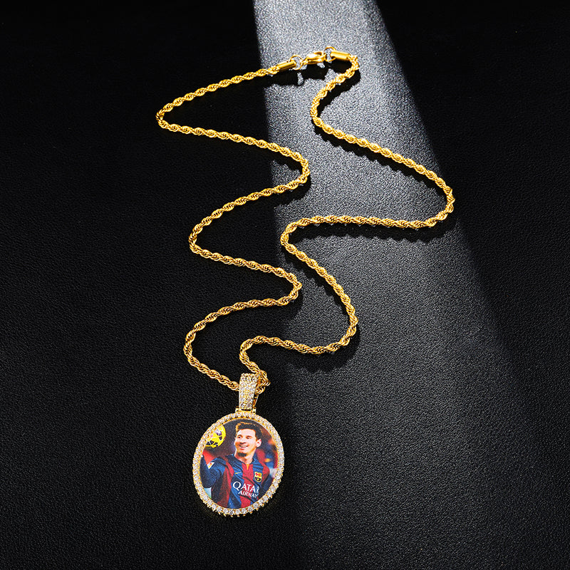 Memory Pendant- Hip Hop Pendant-Oval Pendant Necklace – Engraved Giftsly